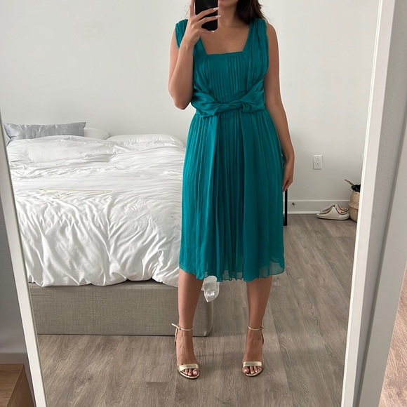 Alberta Ferretti | Dresses | Alberta Ferretti Sleeveless Silk Midi ...